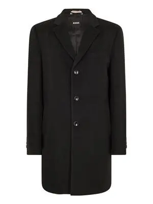 Hugo Boss Wool And Cashmere Coat - Black
