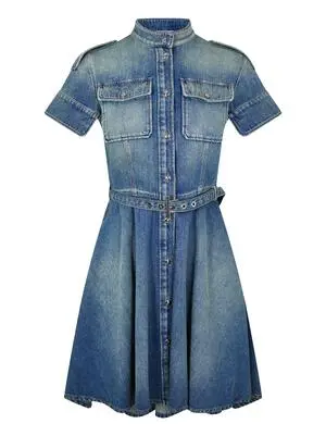 Alexander McQueen Denim Shirt Dress - Blue