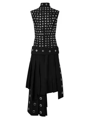 OFF-WHITE Off-White Halter-Neck Mini Dress With Geometric Tile Print