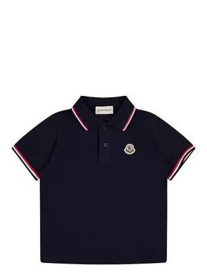 Moncler Logo Short Sleeve Polo Shirt - Black