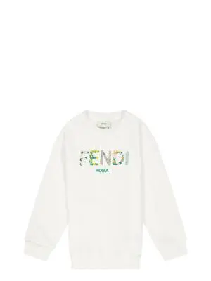 Fendi Fendi Crew Neck Long Sleeve Sweatshirt White