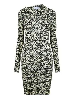 Off-White Printed Mini Dress - Black