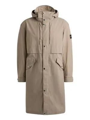 Hugo Boss Long Hooded Parka - Nude