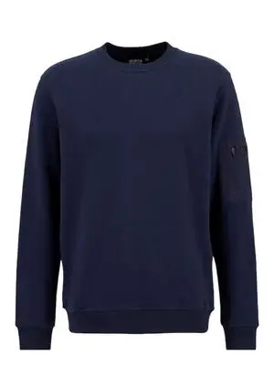 Barbour Grip Crew Neck Sweater With Zipped Pocket - Navy