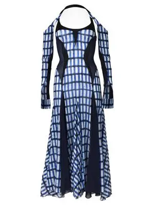 Off-White Color-blocked Maxi Dress - Black