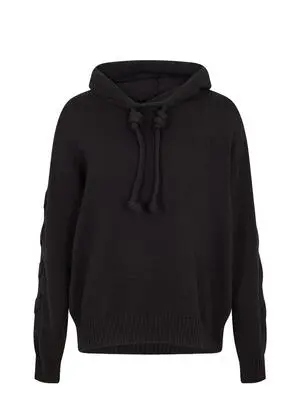 Off-White Hooded Knit Sweater - Black