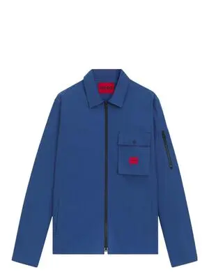 Hugo Boss Zip-through Overshirt - Blue