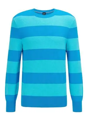 Hugo Boss Striped Crewneck Sweater - Blue