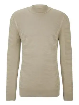 Hugo Boss Mock Neck Long Sleeve Knit Top - Nude