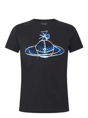 VIVIENNE WESTWOOD Logo Crew Neck T-shirt - Black