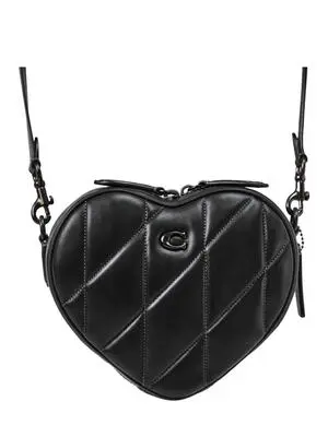 COACH Quilted Heart Shoulder Bag - Black