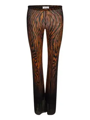 JEAN PAUL GAULTIER Jean Paul Gaultier High-Waisted Flared Pants With Wood Grain Print Black