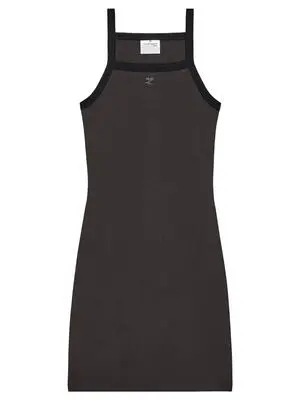 COURREGES Sleeveless Square Neck Mini Dress - Black