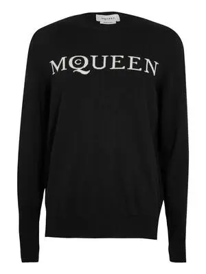 Alexander McQueen Crew Neck Graphic Sweater - Black