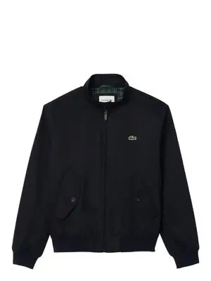 Lacoste Twill Harrington Jacket With Embroidered Croc Emblem - Black