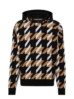 HUGO BOSS Geometric Knit Hoodie