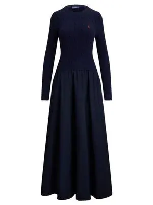 Polo Ralph Lauren Cable Knit A-line Dress - Black