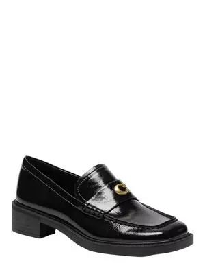 COACH Glazed Penny Loafers - Black