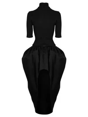 Magda Butrym High-neck Elbow-sleeve Midi Dress - Black