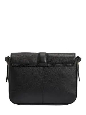 Barbour Barbour Leather Crossbody Bag With Flap Over Closure Black