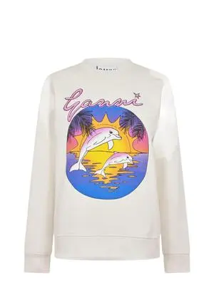 GANNI Ganni Sweatshirt With Graphic Print White