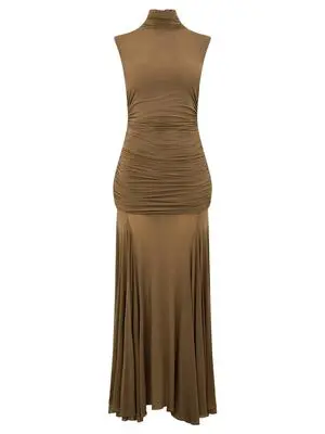 MAGDA BUTRYM Magda Butrym Mock Neck Sleeveless Maxi Dress