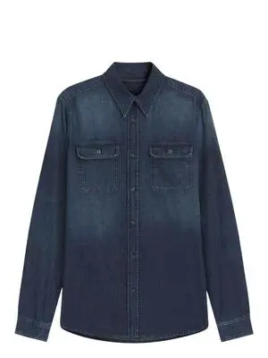 HUGO BOSS Men's HBB Double Breasted Denim Shirt