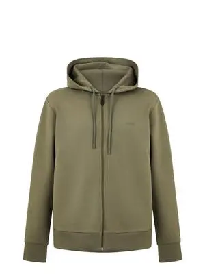 Hugo Boss Saggy Full-zip Hoodie With Adjustable Drawstring Hood - Green