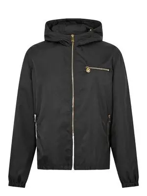 Versace Casual Zip-up Hooded Jacket - Black
