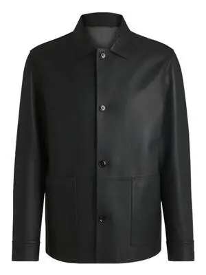 Hugo Boss Leather Jacket - Black