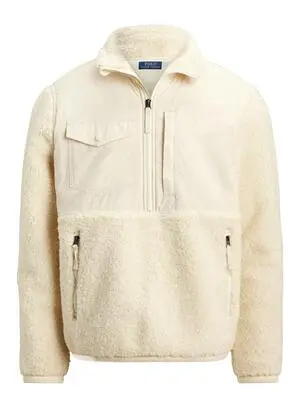 Polo Ralph Lauren Zip-up Fleece With Stand Collar - Nude