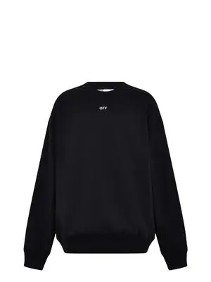 Off-White Crewneck Sweatshirt With Stitched Detail - Black