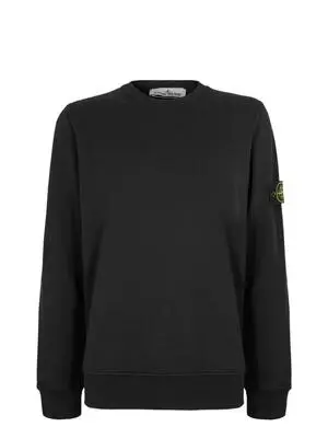 Stone Island Logo Crew Neck Sweatshirt - Black