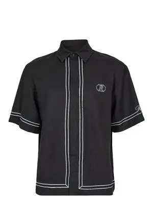 REPRESENT Rep Border Patterned Shirt - Black