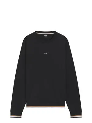 Hugo Boss Long Sleeve Sweatshirt With Logo Detail - Black