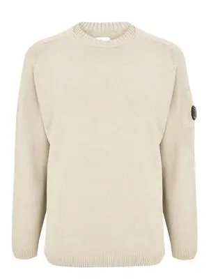 C.P. COMPANY Logo Crew Neck Sweater - Nude