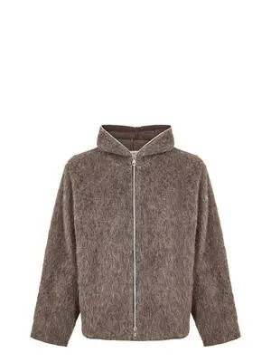 Our Legacy Fully Zip-up Knit Hoodie - Brown