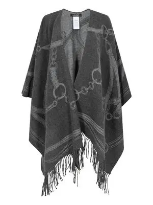 Ralph Lauren Midi Cape With Chain Print - Black