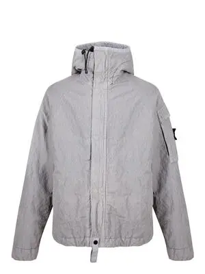 Stone Island Casual Jacket With Drawstring And Hood - Gray