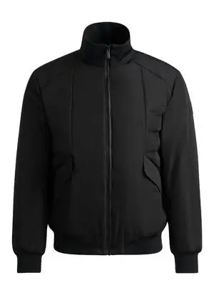 Hugo Boss Stand Collar Quilted Zip-up Jacket - Black
