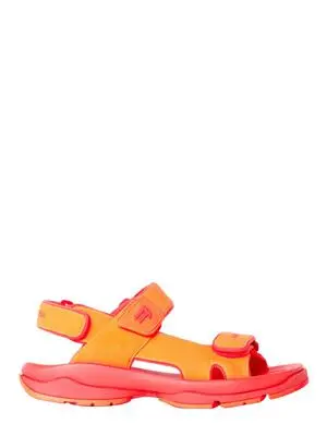Balenciaga Logo Detail Flat Sole Sandals - Orange