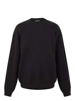 Balenciaga All-over Logo Crewneck Sweater - Black