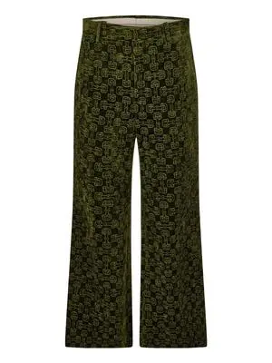 Gucci Straight Fit Printed Trousers - Black
