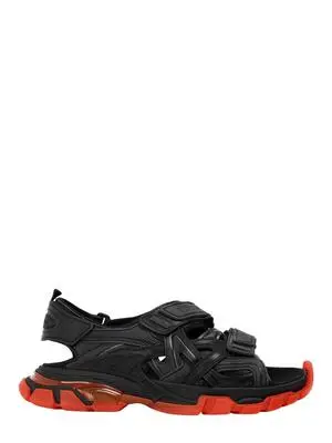 Balenciaga Logo Detail Open Toe Sandals - Black
