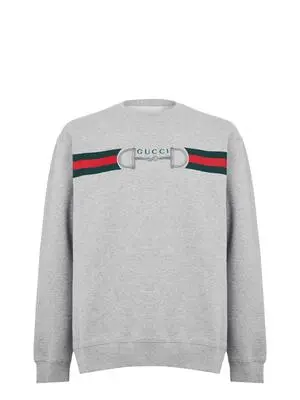 Gucci Sweatshirt With Horsebit Detail - Gray