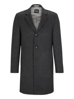 Hugo Boss Mid-length Single-breasted Coat - Black