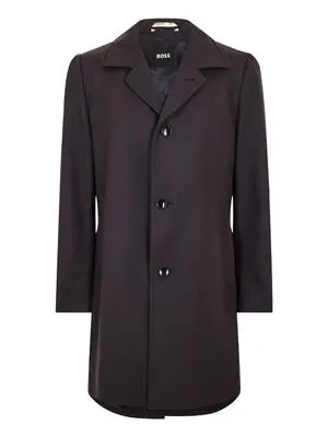 Hugo Boss Single-breasted Mid-length Coat - Black