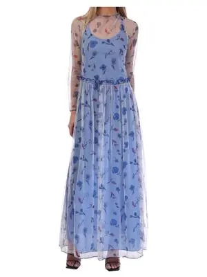 Emporio Armani Sheer Floral Print Maxi Dress - Multi Colour
