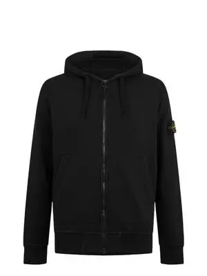 Stone Island Logo Hoodie - Black