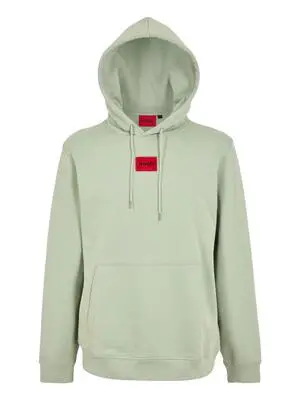 Hugo Boss Cotton Blend Hoodie With Drawstring Hood And Kangaroo Pocket - Green